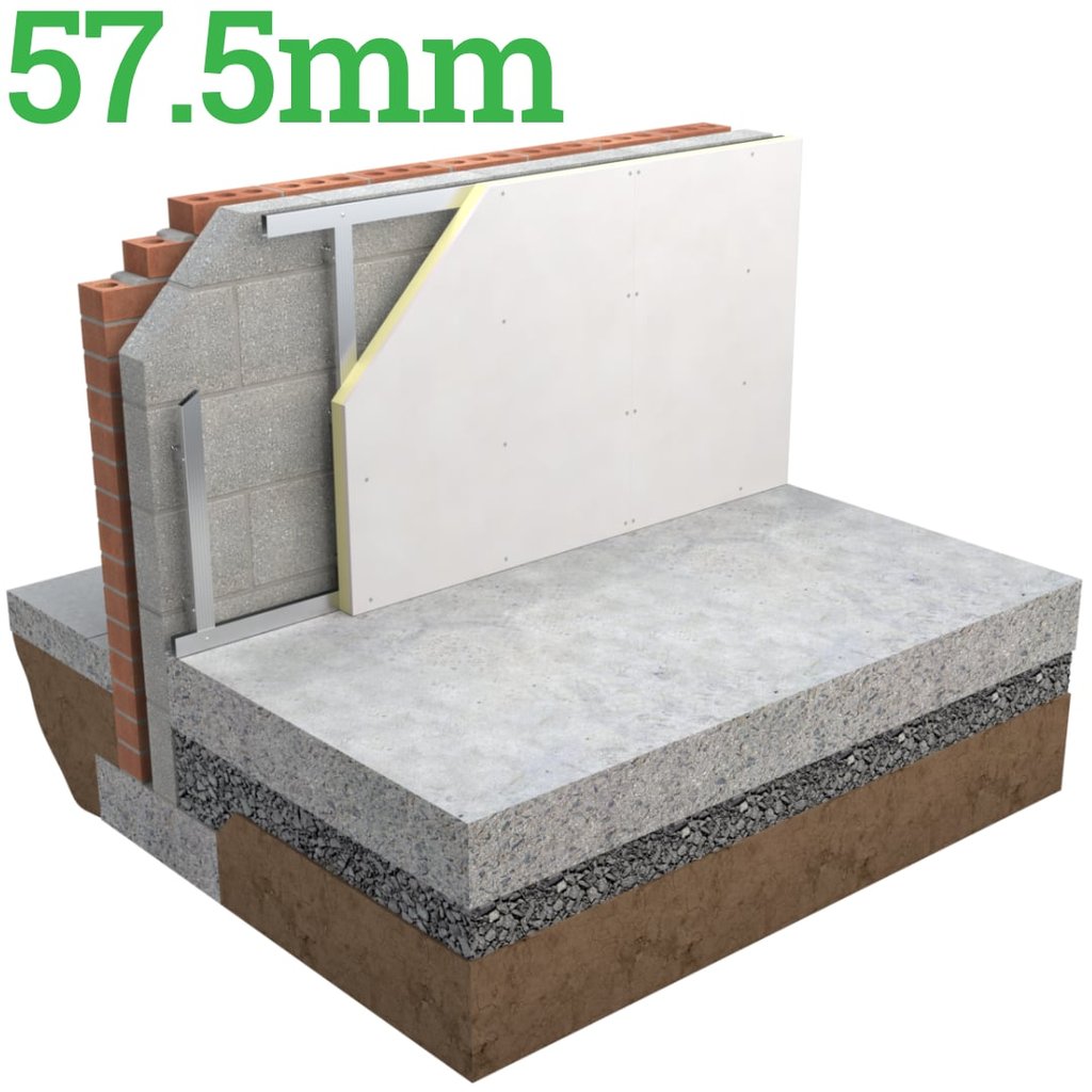 57.5mm Unilin / Xtratherm Insulated Plasterboard XT/TL-MF Thermal Liner ...