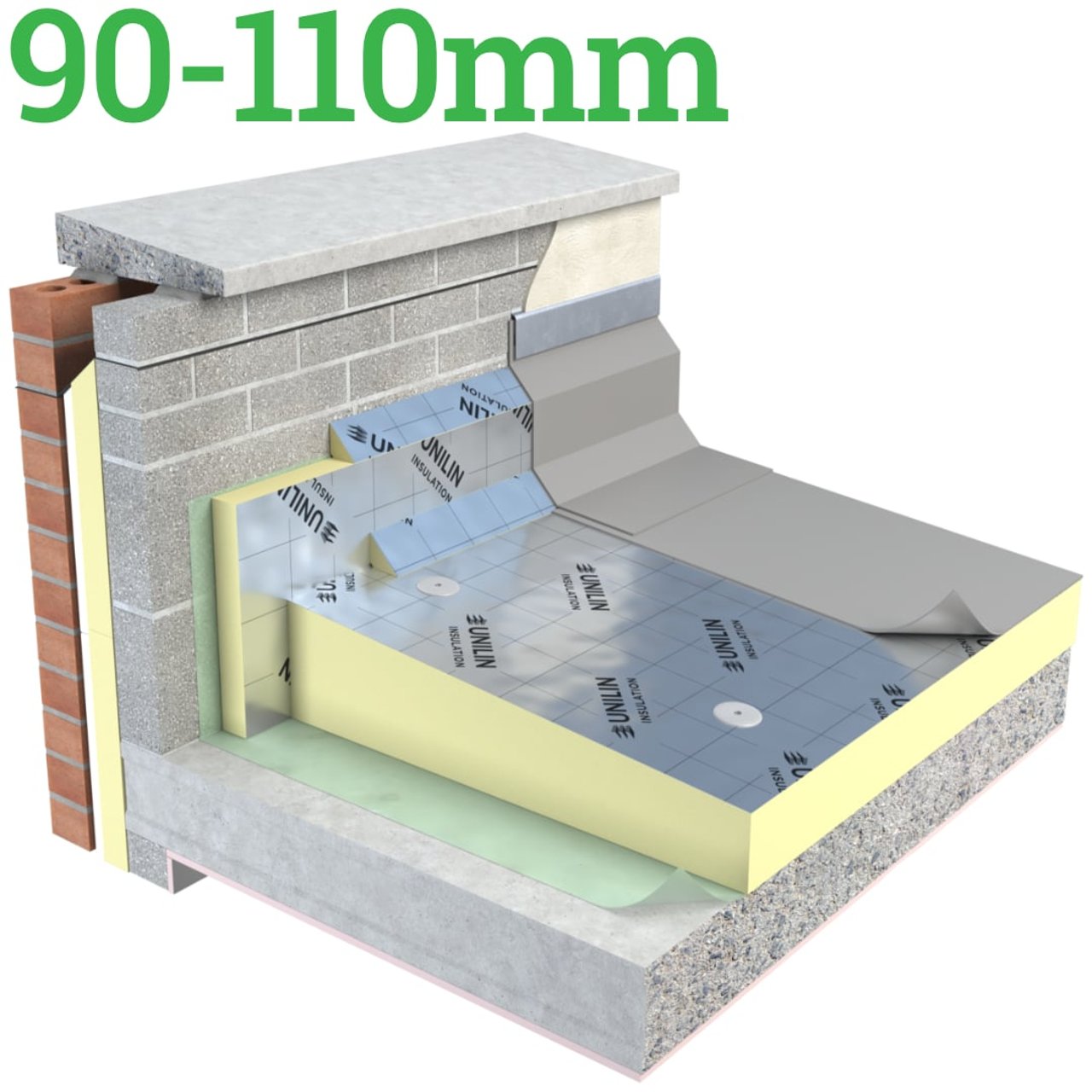 90-110mm Unilin Thin-R TR/ALU Tapered Roof Insulation - Insulation ...