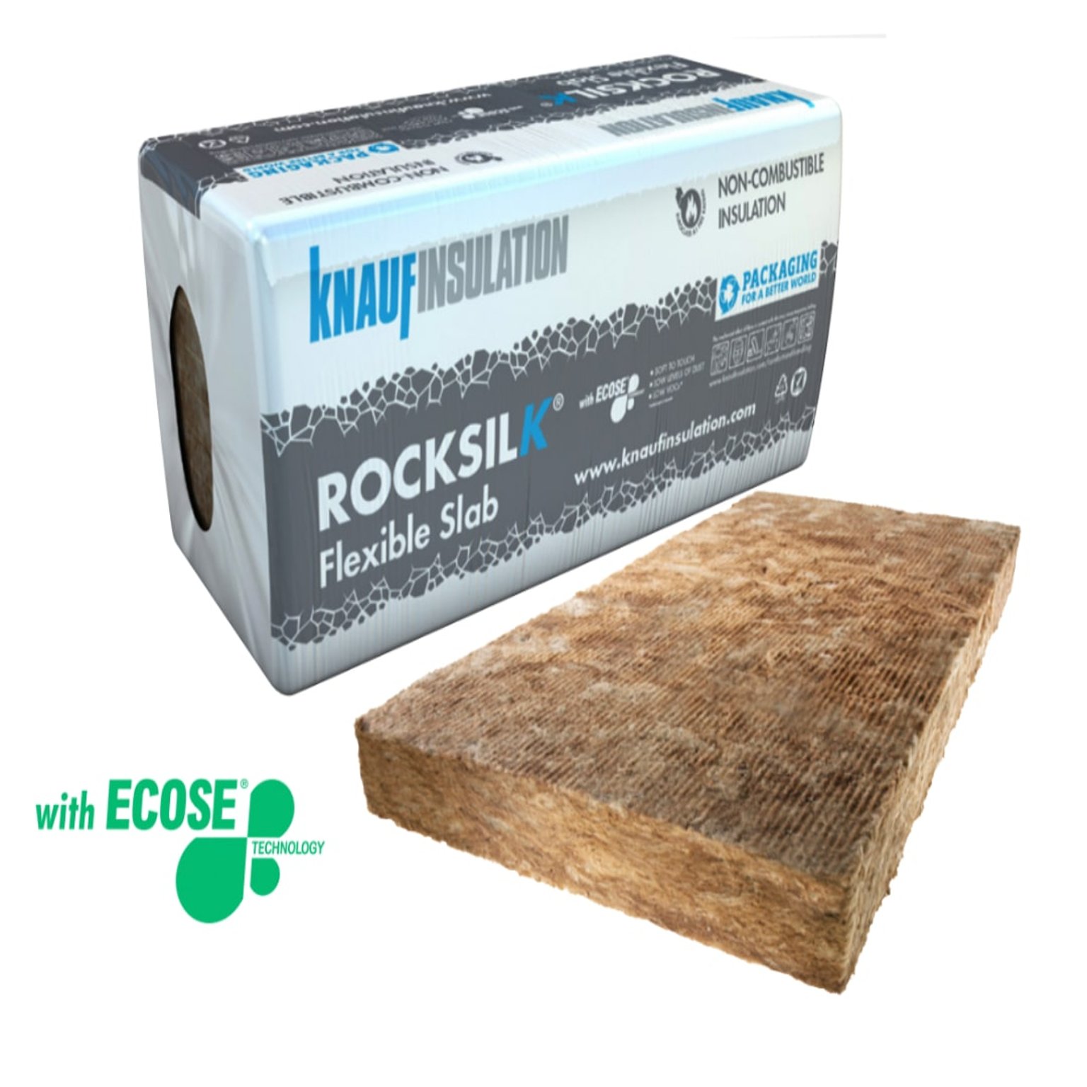 Knauf Rocksilk Flexible Insulation Slab | Rock Mineral Wool - Free UK ...